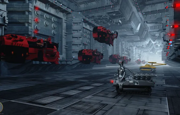 Wallpaper transport, robot, hangar, red alert, equipment for mobile and ...