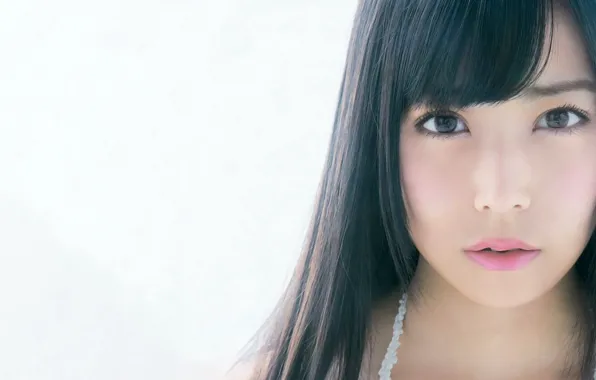 Wallpaper girl, long hair, blue eyes, beautiful, pretty, lips, face, asian for mobile and ...