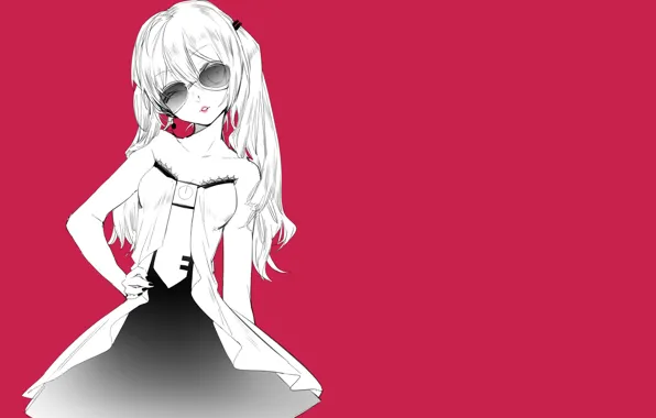 Wallpaper girl, style, red background for mobile and desktop, section ...