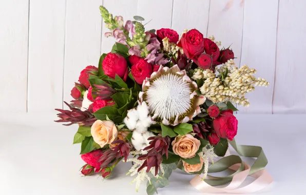 Wallpaper roses, cotton, snapdragons, Proteus for mobile and desktop ...