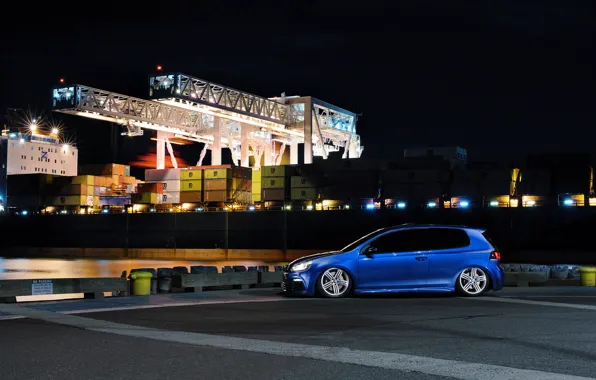 Wallpaper blue, tuning, volkswagen, Golf, golf, blue, Volkswagen, MK6 ...