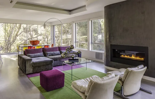 Download wallpaper design, style, interior, fireplace, living room ...