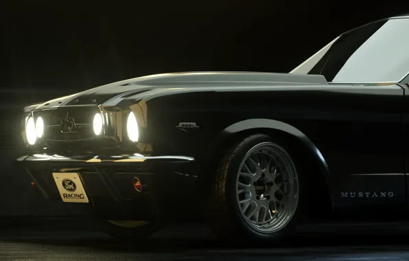 Wallpaper machine, auto, rendering, Mustang, Ford, Ford Mustang, 1965 ...