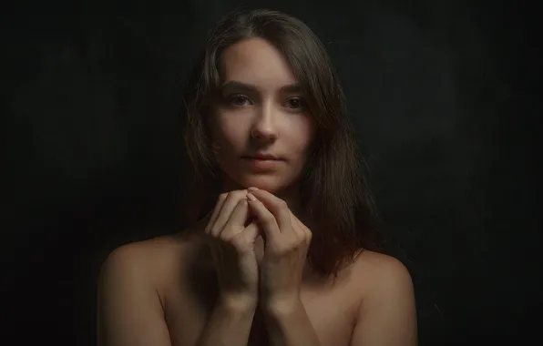 Wallpaper look, girl, portrait, Sergey Rybin for mobile and desktop, section девушки, resolution ...