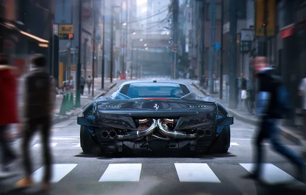 Download wallpaper City, Ferrari, 458, Grey, Tuning, Future, Italia ...