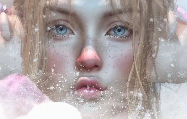 Wallpaper Eyes Look Girl Face Lips For Mobile And Desktop Section