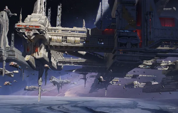 Wallpaper space, stars, planet, base, armada for mobile and desktop ...