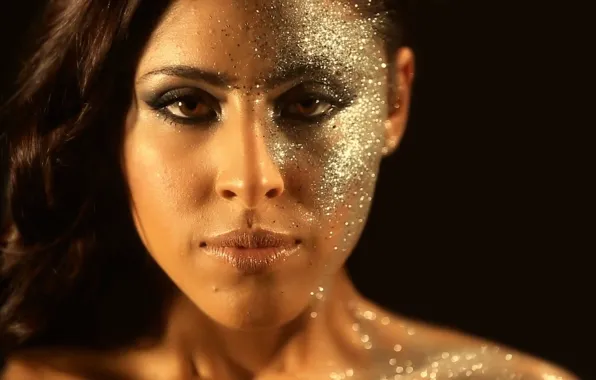 Wallpaper girl, face, sequins, Music, moonshine, Kim Viera, Kim VIERA ...