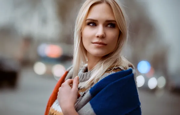 Wallpaper Girl Long Hair Photo Blue Eyes Model Bokeh Lips Face