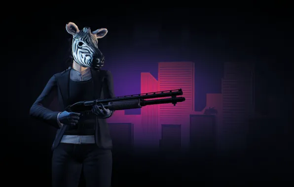 Wallpaper gun, game, weapon, shotgun, mask, Payday 2, Payday for mobile ...