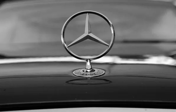 Wallpaper black and white, Mercedes, icon for mobile and desktop ...