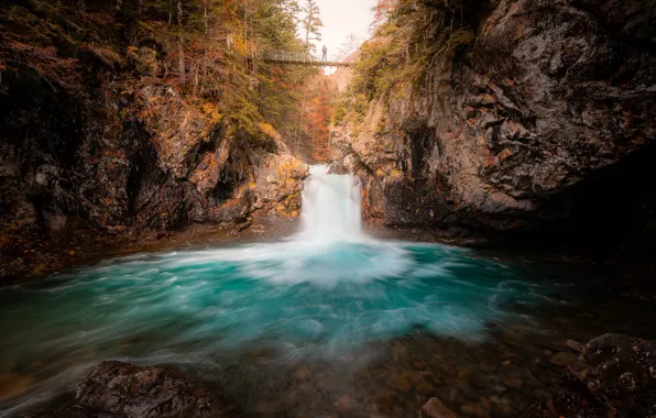 Wallpaper bridge, nature, river, waterfall for mobile and desktop ...