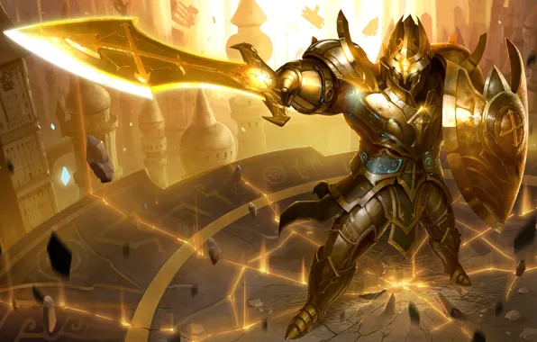Wallpaper sword, warrior, hon, shield, armor, Heroes of Newerth ...