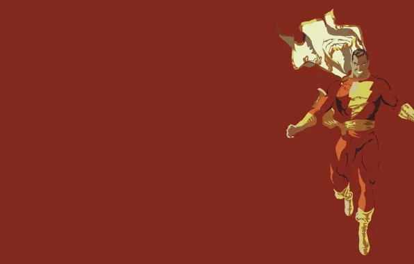 Download wallpaper red, male, super hero, shazam, section minimalism in ...