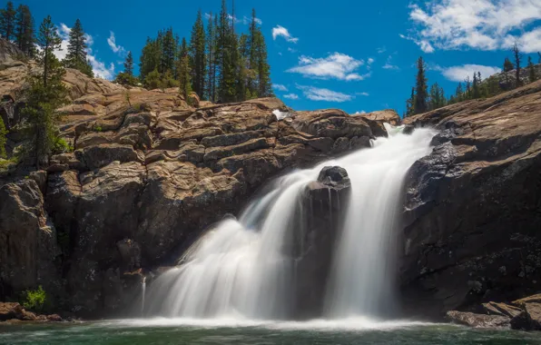 Wallpaper blue, rocks, waterfall, ate for mobile and desktop, section ...