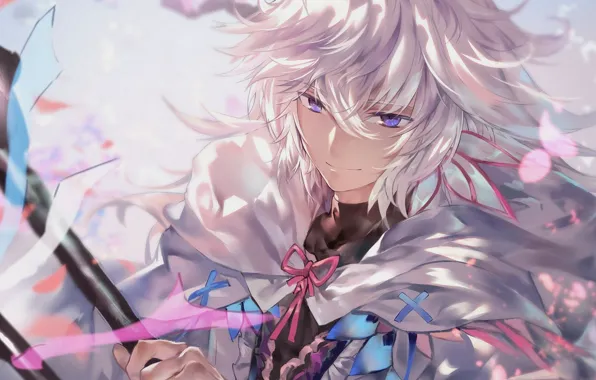 Wallpaper look, white hair, Merlin, Fate / Grand Order for mobile and ...