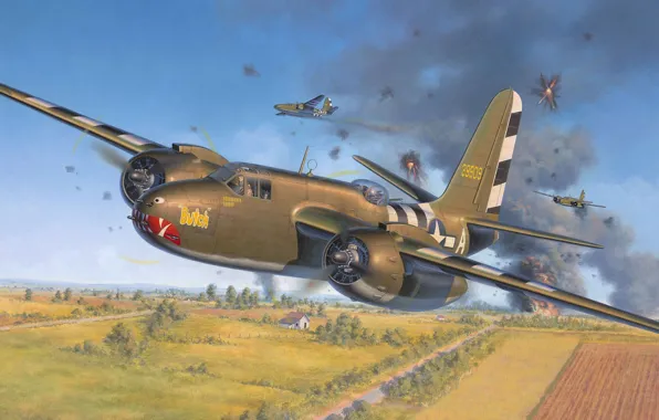 Wallpaper art, Boston, USAF, Douglas, WW2, Havoc, A-20 for mobile and ...