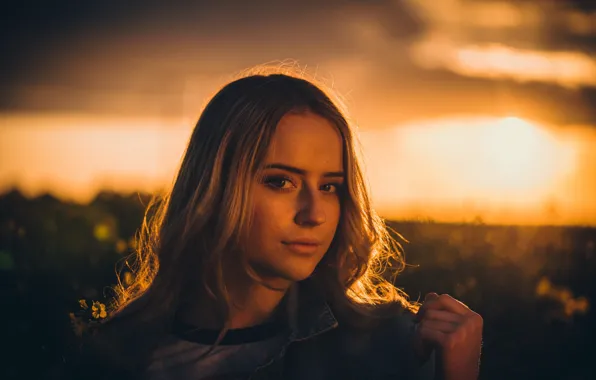 Wallpaper sunset, portrait, Emma, Michael Järnåsen for mobile and ...