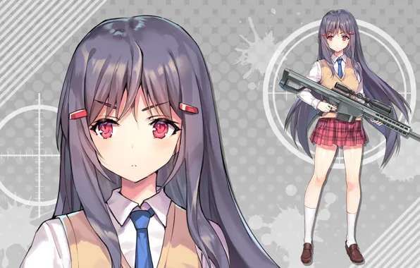 Download wallpaper girl, rifle, Bullet Girls Phantasia, section games ...