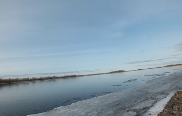 Wallpaper nature, river, spring, Volga, March for mobile and desktop ...