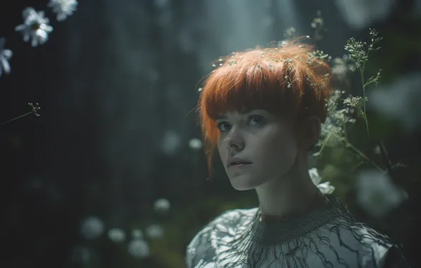 Wallpaper girl, nature, pose, AI art, neural network for mobile and ...