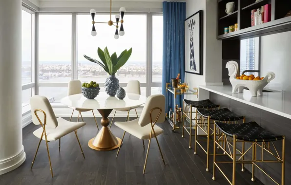 Wallpaper design, style, interior, dining room, Mid-century modern ...