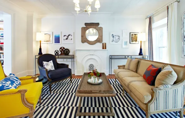 Wallpaper room, interior, fireplace, living room, eclectic living room ...