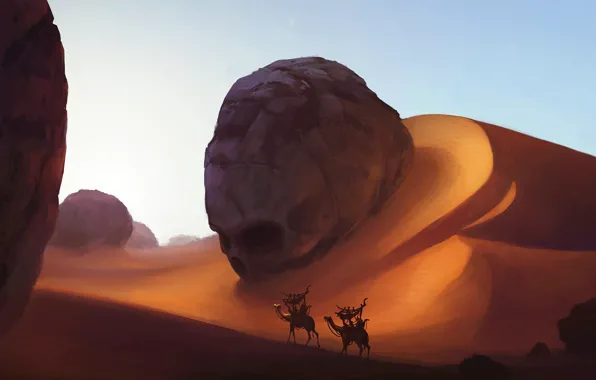 Wallpaper sake, fantasy, sand, artwork, fantasy art, Desert, dunes ...