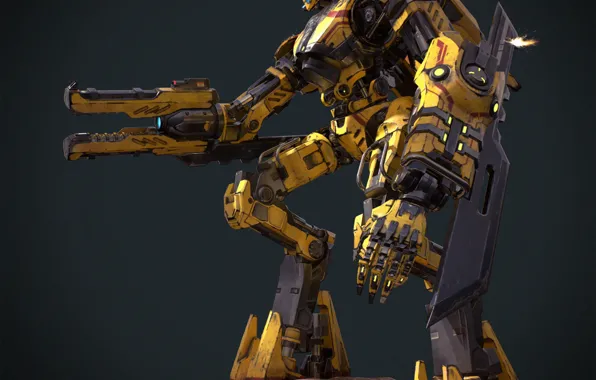 Download wallpaper Concept, robot, PANZER MECH, Turntable, section ...