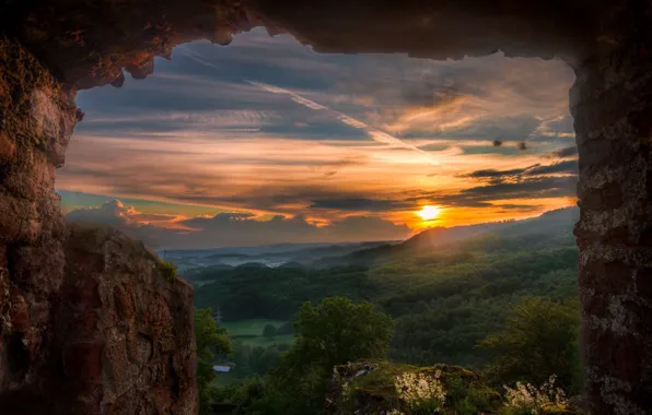 Wallpaper landscape, sunset, nature, window images for desktop, section ...