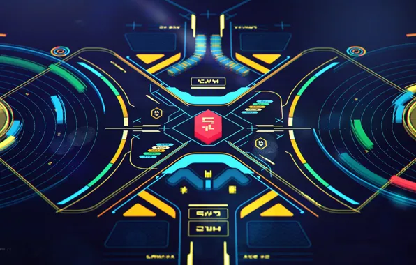 Wallpaper graphics, panel, management, remote, Alien-ish Interface ...