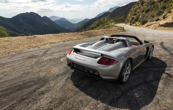 Wallpaper Porsche, Porsche Carrera GT, rear view for mobile and desktop ...