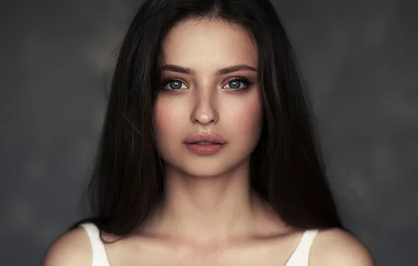 Wallpaper look, girl, background, portrait, makeup, brunette, hairstyle ...