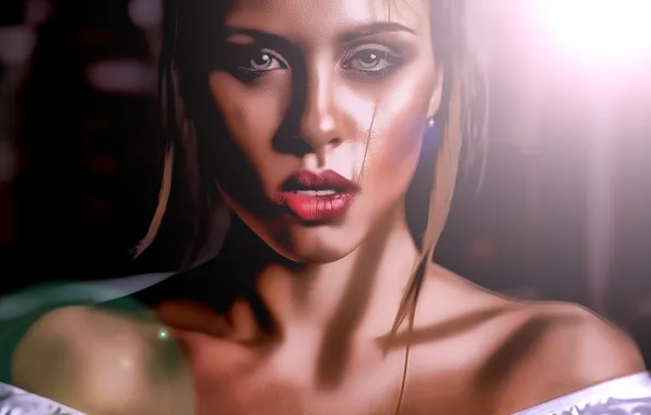 Wallpaper Girl Beauty Face Brunette For Mobile And Desktop Section