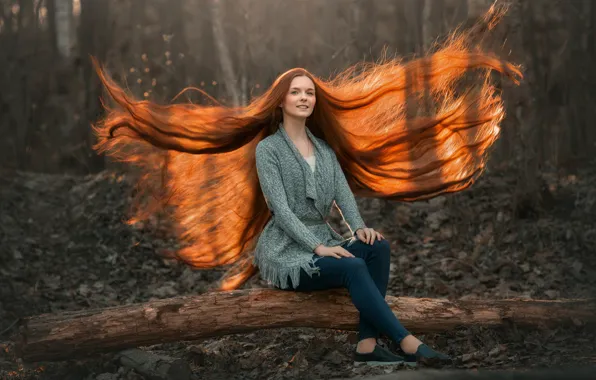 Wallpaper girl, hair, red, stroke, Arma Gray for mobile and desktop ...