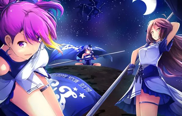 Wallpaper girl, night, weapons for mobile and desktop, section арт ...