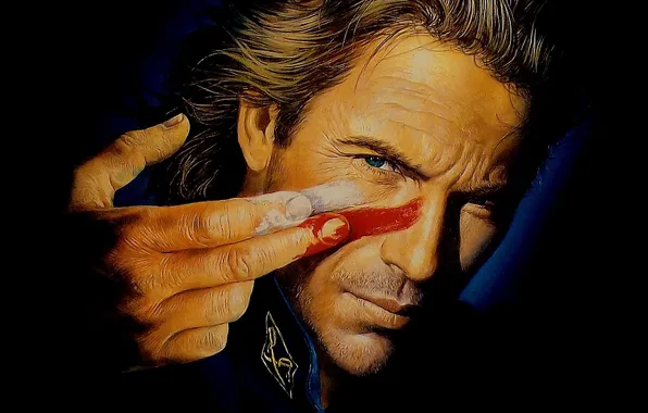 Wallpaper sword, soldier, ken, face, blade, Kevin Costner, war paint ...