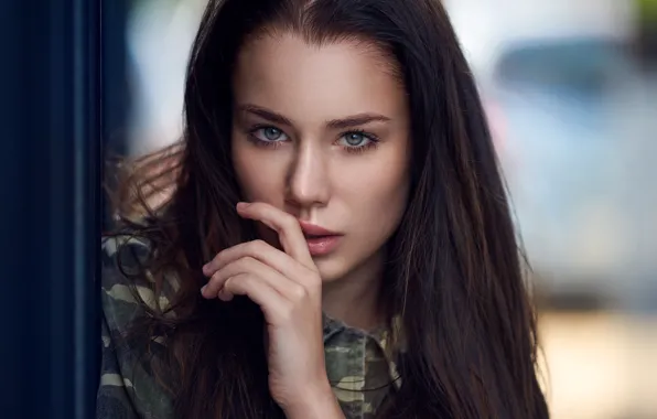 Wallpaper look, face, model, hand, portrait, makeup, hairstyle, brown ...