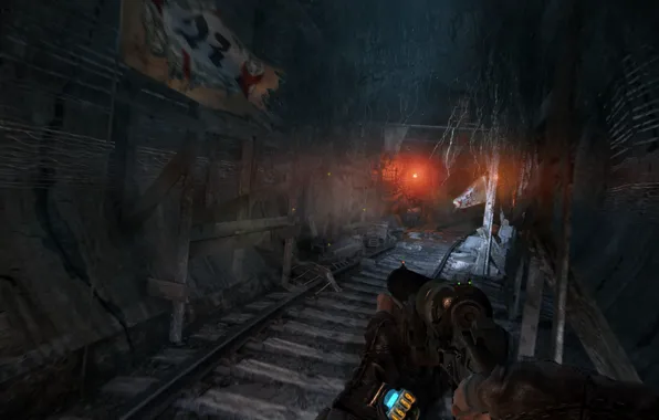 Download wallpaper weapons, metro, the tunnel, ghosts, metro 2033 ...
