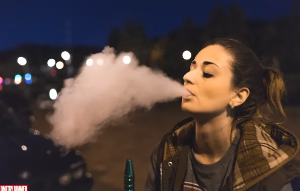 Wallpaper smoke, night, face, perfect, look, body, Gilr, hookan for ...