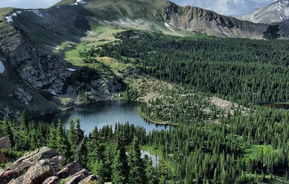 Download wallpaper forest, mountains, nature, lake, section nature in ...