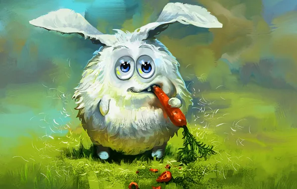 Wallpaper Art, Cool, Rabbit, Hare, Carrot images for desktop, section ...
