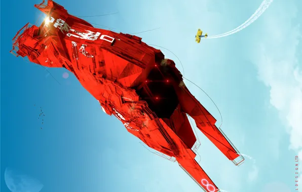 Wallpaper the sky, aircraft, Big Red for mobile and desktop, section ...