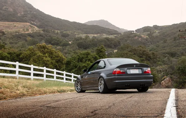 Download wallpaper E46, Rear view, Hill, M3, section bmw in resolution ...