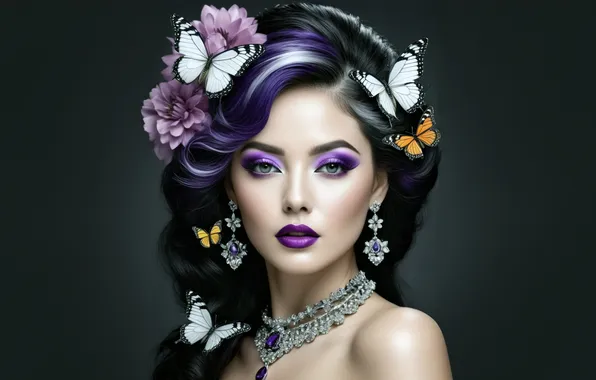 Wallpaper look, girl, face, pose, AI art, neural network for mobile and ...