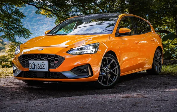 Wallpaper Ford, Orange, Focus, Front, Side, Wheels, Focus ST, 2022 for ...