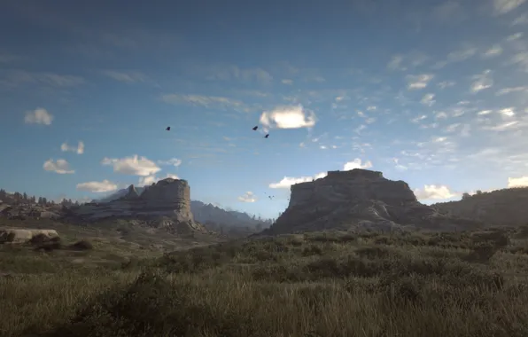 Wallpaper HDR, Nature, Clouds, Sky, Birds, Landscape, Game, Rocks for ...