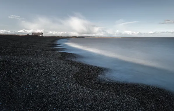 Wallpaper sea, house, shore for mobile and desktop, section пейзажи ...
