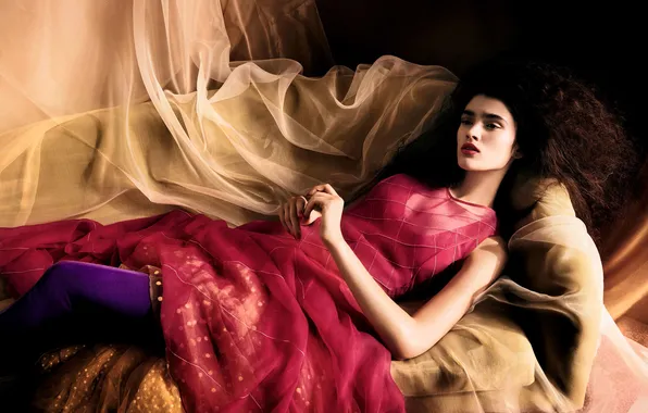 Wallpaper girl, beautiful, model, sweet, brunette, long-haired ...