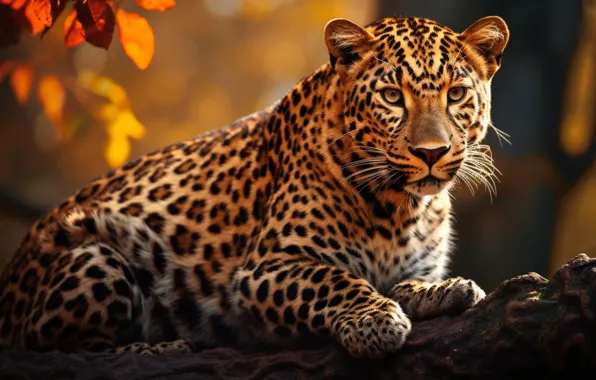 Wallpaper look, face, nature, pose, leopard, AI art, neural network for ...